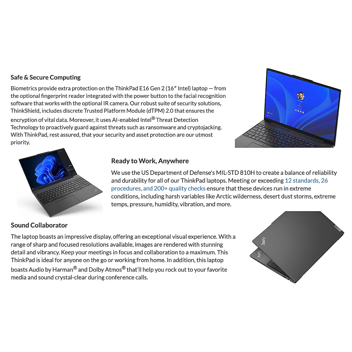 Lenovo ThinkPad E16 Gen 1 School & Business Laptop 16.0" IPS WUXGA (Intel i7-1355U, 24GB RAM, 1TB M.2 2242 SSD, Backlit KYB, FP Reader, Thunderbolt 4, WiFi 6, W11P) w/DKZ USB Port Expander