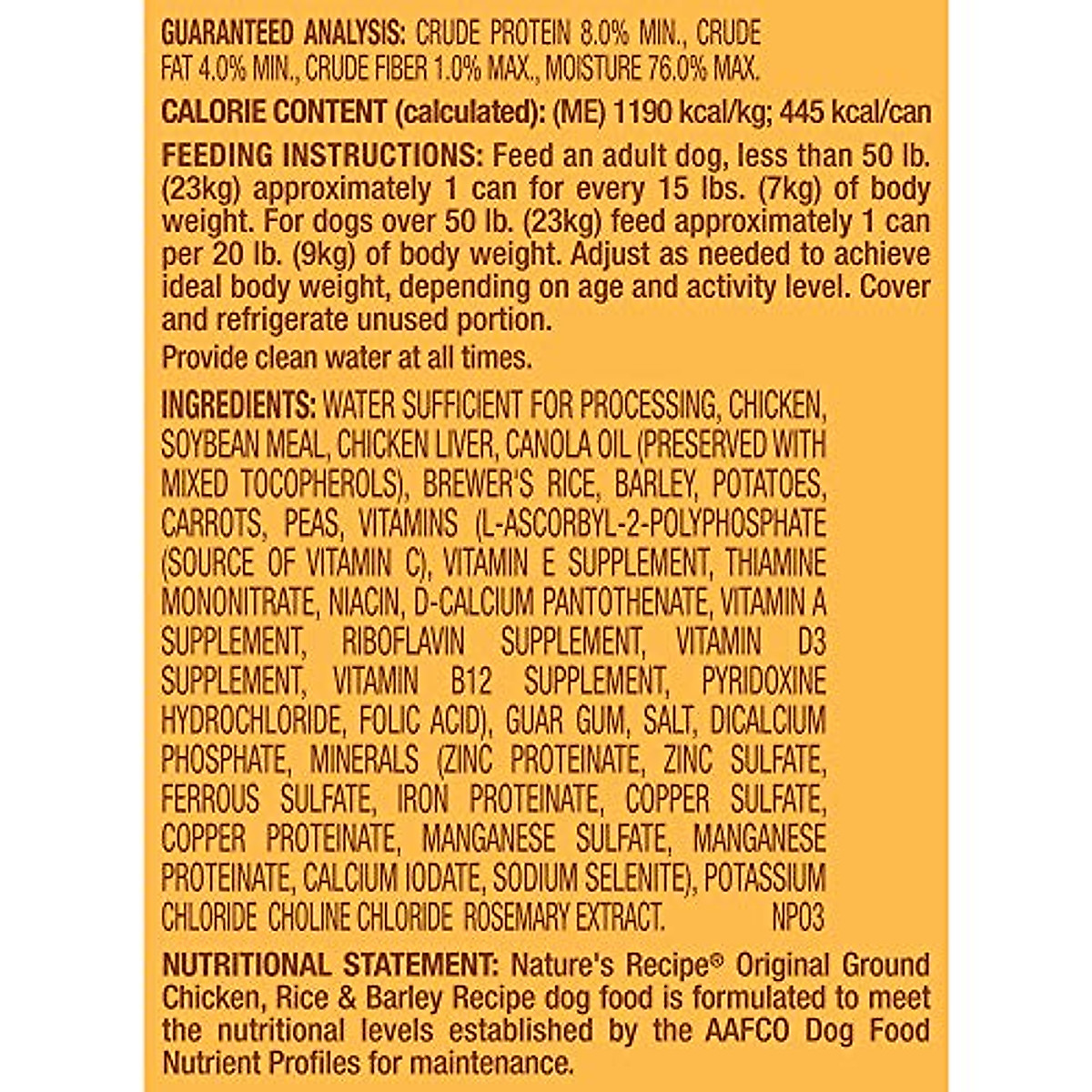 Nature's Recipe Wet Dog Food, Chicken, Rice & Barley Recipe Ground Formula, 13.2 Ounce Can (Pack of 12)