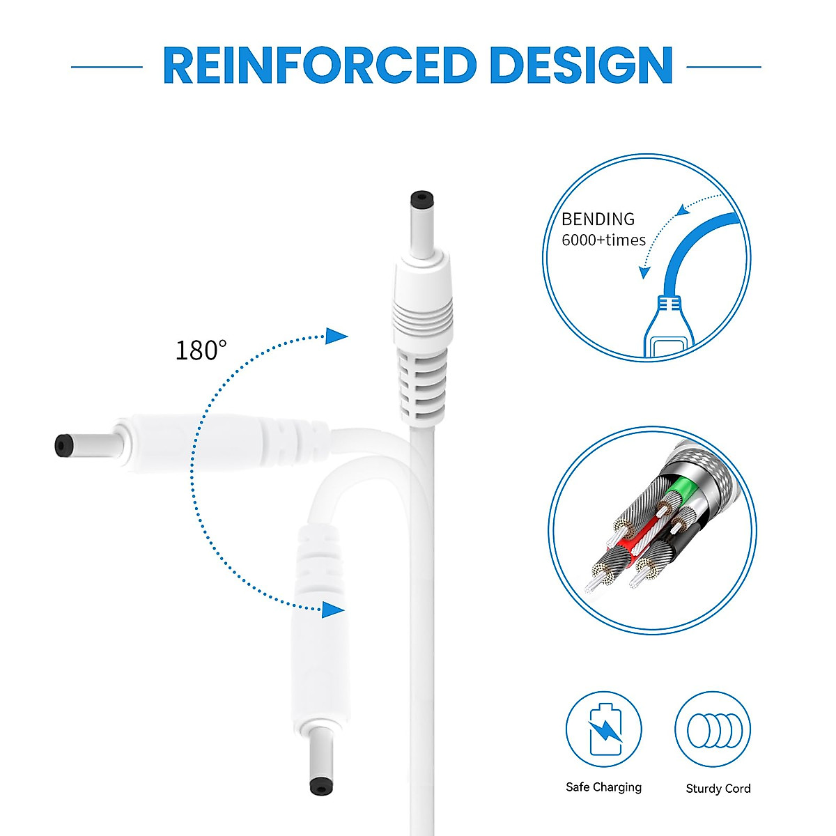 USB Charger Cable for FOREO Luna 4/Luna 4 GO/Luna 3/ Luna Mini 3/ Luna Mini 2/Luna Play Plus Facial Cleanser Replacement Charging Cable Compatible with Luna Series Facial Cleanser (White,1 Pack)