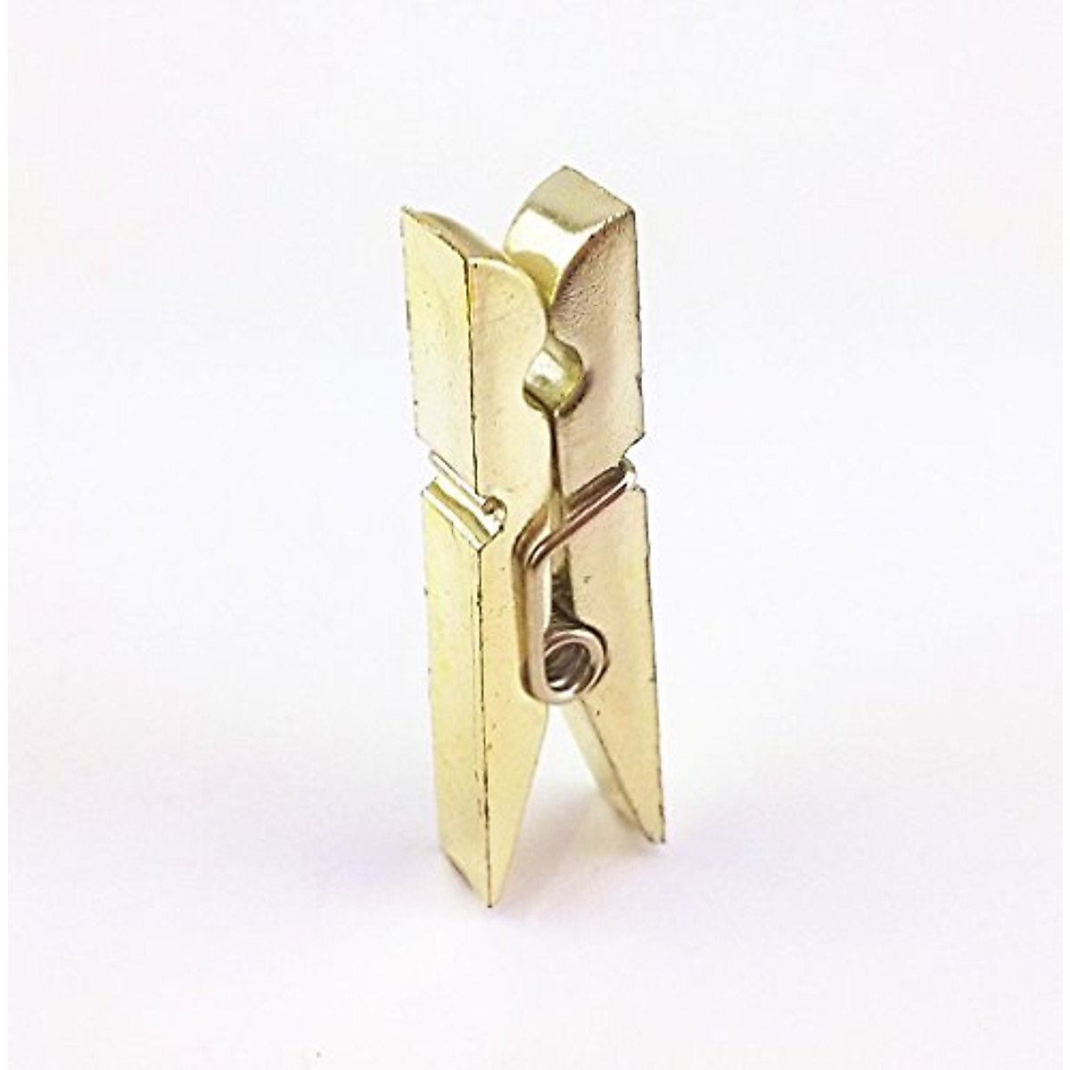 Yueton 50pcs Mini Plastic Clothespins Clip, Clothesline Utility Clips (Golden)