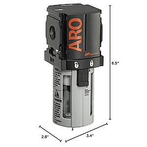ARO Ingersoll Rand ARO F35121-400-VS Air Line Filter, 1/4" NPT - 150 psi Max Inlet, Black