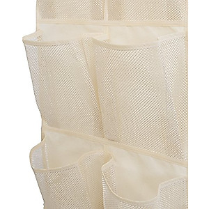 MISSLO Hanging Organizer Over The Narrow Closet Door For Shoes, Hats, Gloves, Snacks, Pack 2, Beige