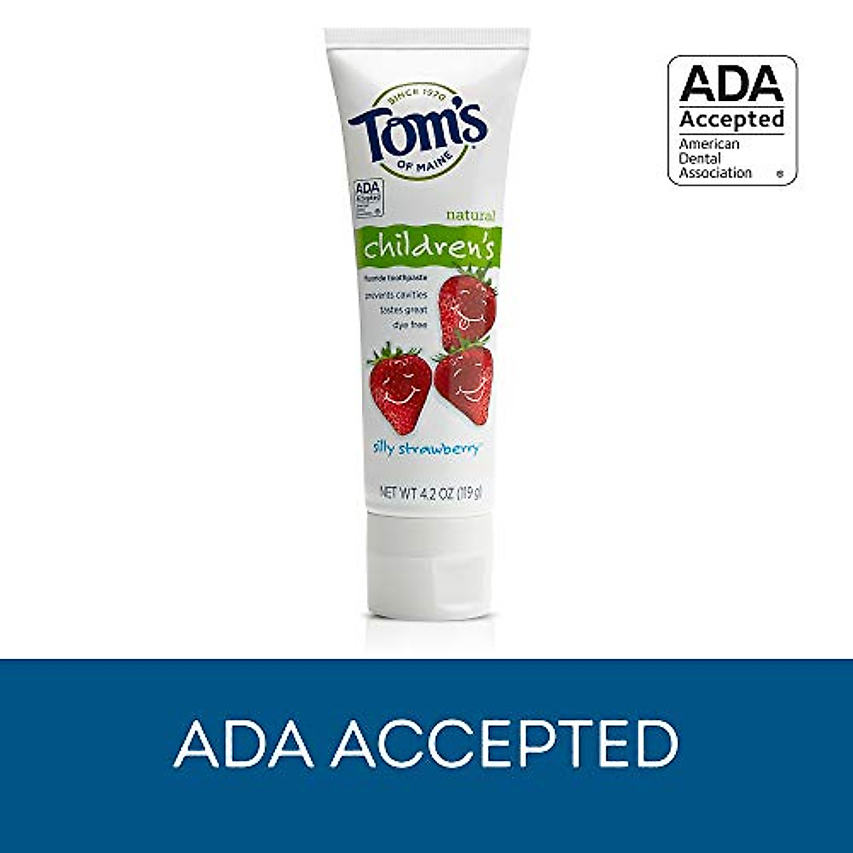 Tom's of Maine Anticavity Fluoride Children's Toothpaste, Kids Toothpaste, Natural Toothpaste, Silly Strawberry, 4.2 Ounce , 3 Count (Pack of 1)