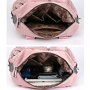 Women's Shoulder Bag Supple Nylon Tote Bag Large Cross-Body Bag Top-Handle Bag With Zip Closure Trendy Bag…