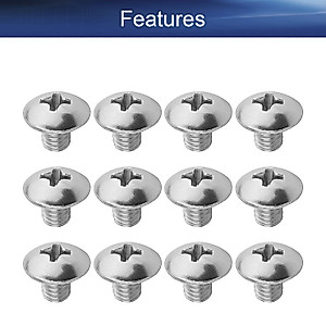 Yinpecly 30Pcs M4 x 5mm Machine Screws Phillips Cross Round Head Screw 304 Stainless Steel Fasteners Bolts