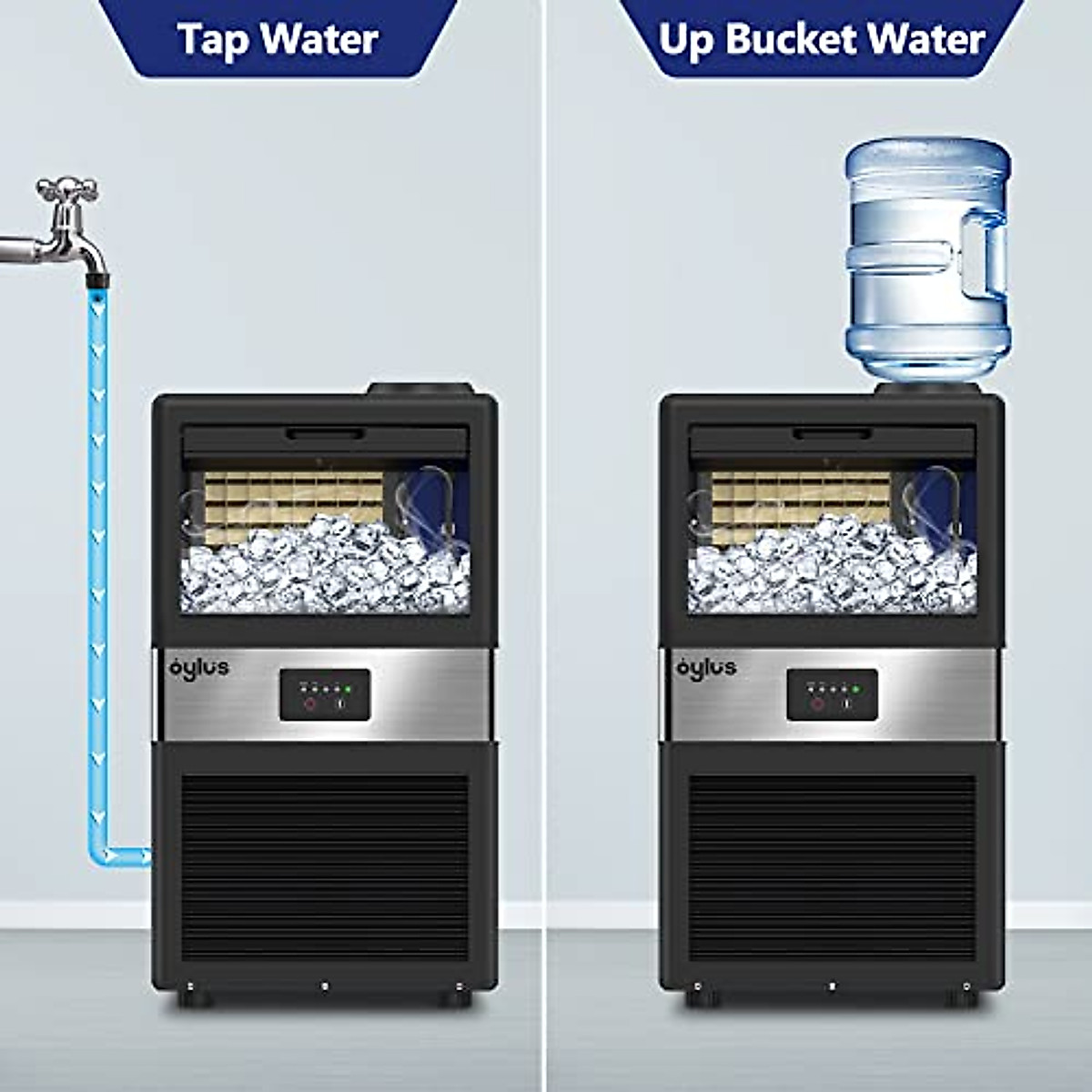 Electric Ice Maker, Commercial Ice Machine,70Lbs/Day, Stainless Steel Ice Machine with 10 Lbs Capacity, Ideal for Restaurant, Bars, Home and Offices, Includes Scoop