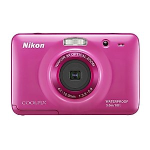 Nikon COOLPIX S30 10.1 MP Digital Camera with 3x Zoom Nikkor Glass Lens and 2.7-inch LCD (Pink)