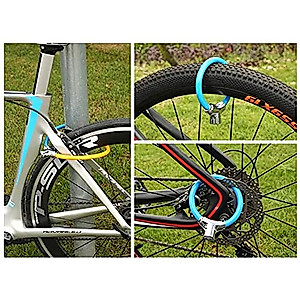 Bicycle Lock Portable Mini Ring Lock Anti-Theft Steel Cable Lock, Suitable for Mountain Road Bike Riding Equipment Accessories(Color:Blue)