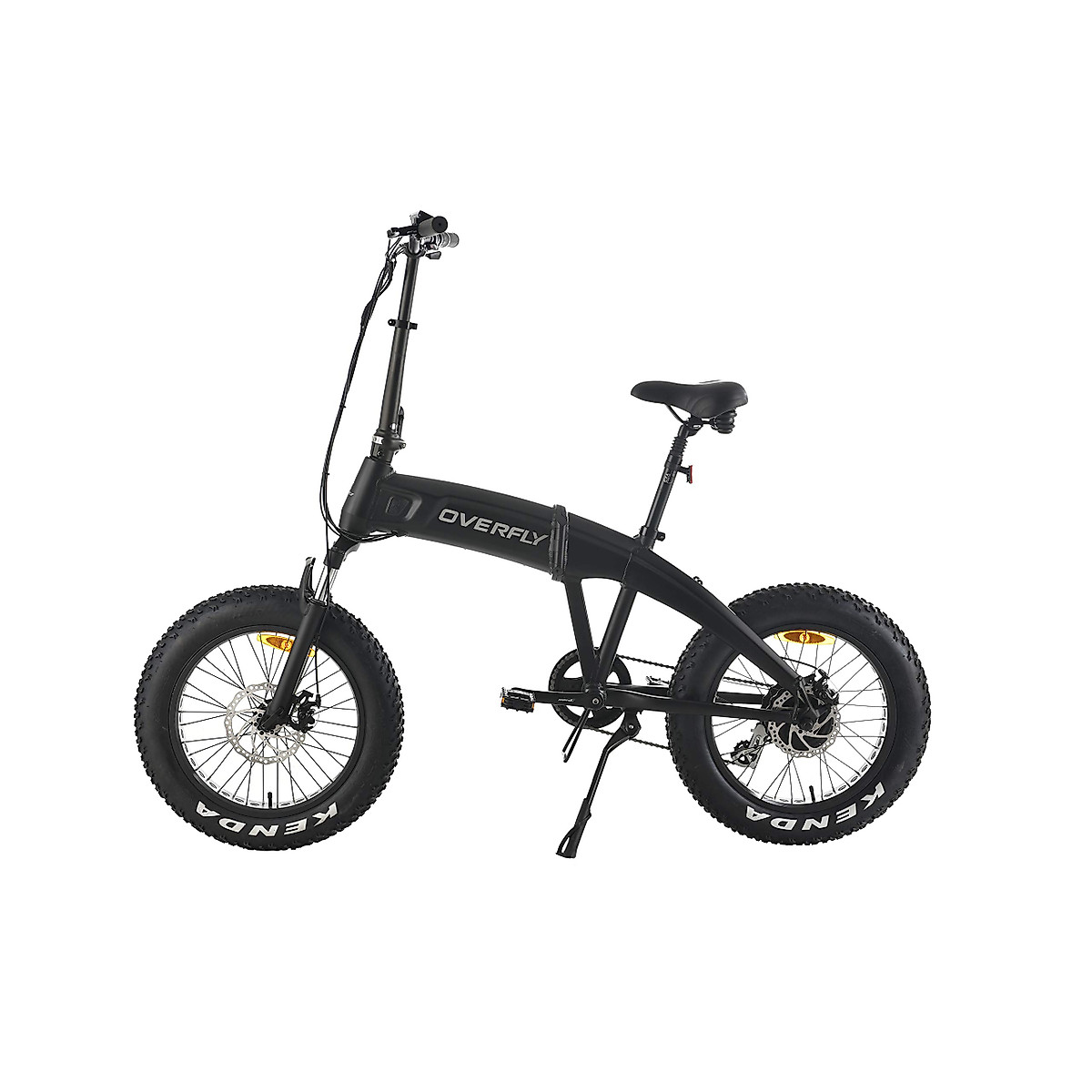 OVERFLY Hummer 20"x4"Fat Tire Electric Folding Bike for Commuter with 500W Bafang Motor, 48V/10.4A Battery, 7 Speed,Front Suspension Fork