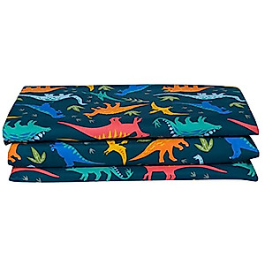 Wildkin Kids Nap Mat Cover for Boys & Girls, Sewn-in Flap Design Rest Mat Cover, Perfect for Preschool & Daycare, Fits our Vinyl Nap Mat up to 1.5 Inches Including Basic Sleep Mat (Jurassic Dinosaurs)