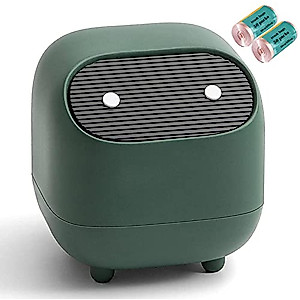 Yuzita Mini Trash Can with Lid Desk Small Plastic Trash Can Countertop Trash Can for Bathroom Dresser, Desk, Office or Coffee Table, with 100 Trash Bags (Green)