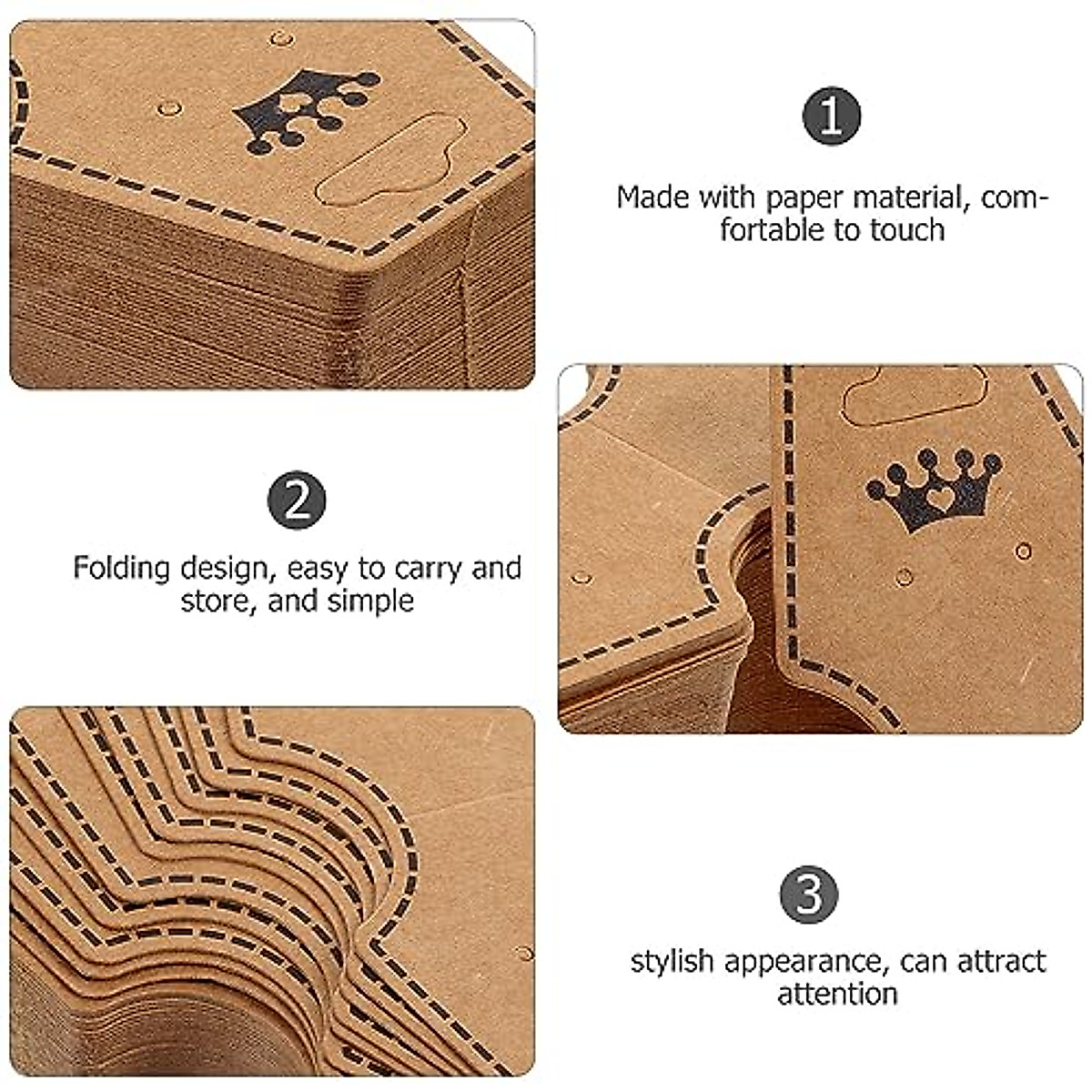 VOSAREA 100pcs Decor Choker Display Card for Jewelry Necklace displaying Cards Hair Band Cards Display Cards for Jewelry Necklace Cards Jewelry Supplies Paper Earring Card Crown