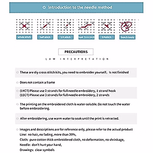 Disxvivy Cross Stitch Stamped Full Embroidery Kits DIY 11CT Cotton Thread Printed DIY Needlepoint Kits DMC Craft Needlework Set Cross-Stitch Stamped Sets-Magic World 17.7×23.6 inchs