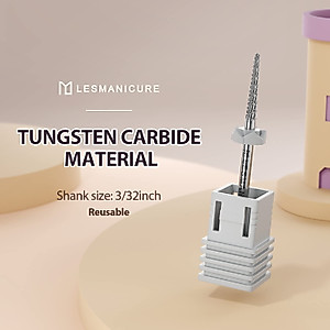 LesManicure Tungsten Carbide Nail Drill Bits for Cuticle Clean, Professional Safety Cuticle Bit, Electric Drill Machine, Manicure and Pedicure Tool, Pointed Cone Bit