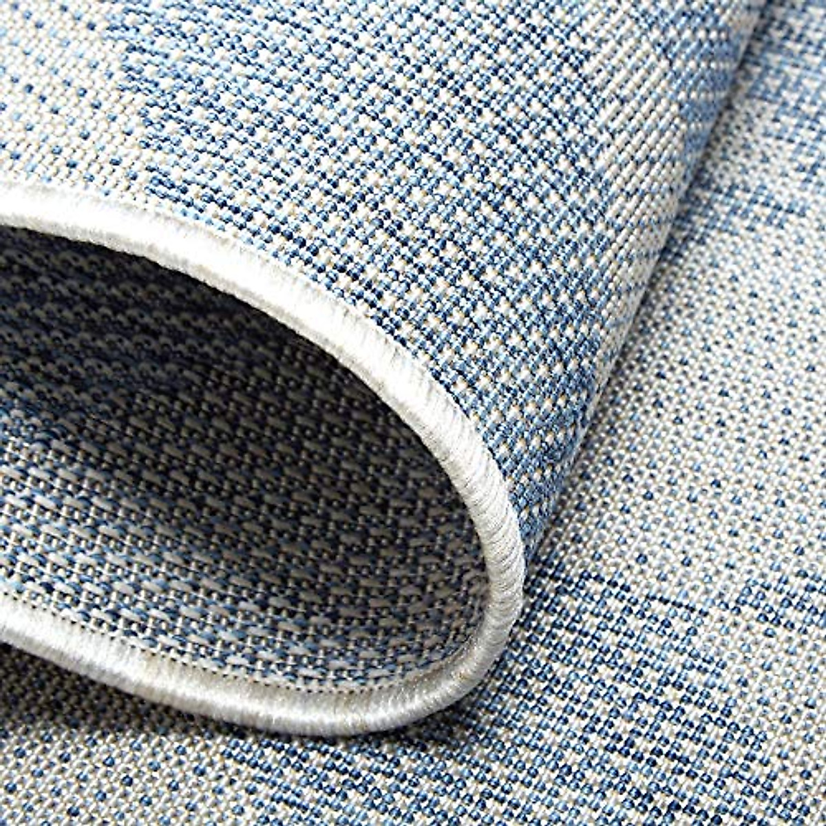 Nicole Miller New York Patio Country Calla Contemporary Herringbone Indoor/Outdoor Area Rug, Blue/Grey, 5'2"x7'2"