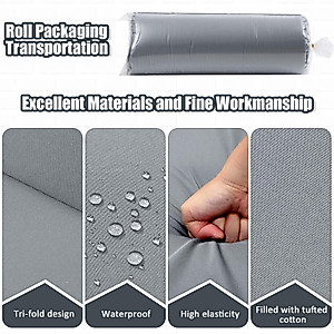 Chitidr 2 Pack Outdoor High Back Chair Cushion, 44 x 20 inches Patio Chair Cushions Waterproof Rocking Chair Cushions Indoor Furniture Seat Pad, Weather Resistant(Light Gray,2)