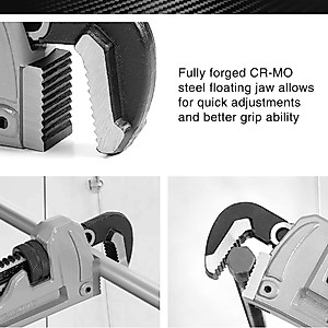DURATECH 3-Piece Heavy Duty Aluminum Straight Pipe Wrench Set, 10", 14", 18", Adjustable Plumbing Wrench Set, Drop Forged, Exceed GGG standard
