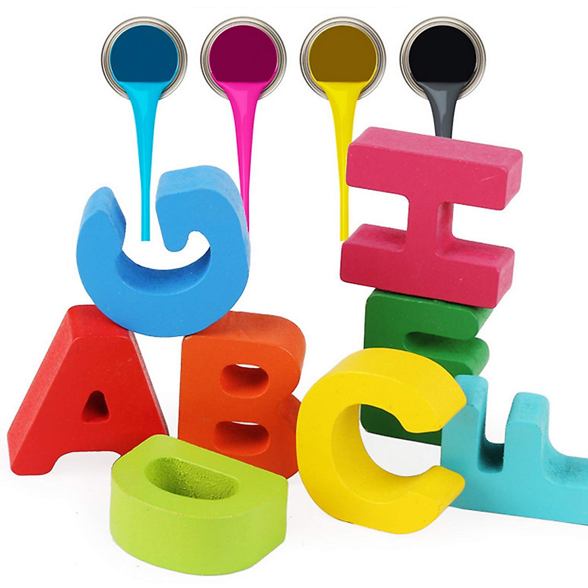 Wondertoys Wooden Alphabet Puzzle for Toddlers Chunky Lowercase & Uppercase Letters ABC Puzzles Board for Preschools Boys and Girls