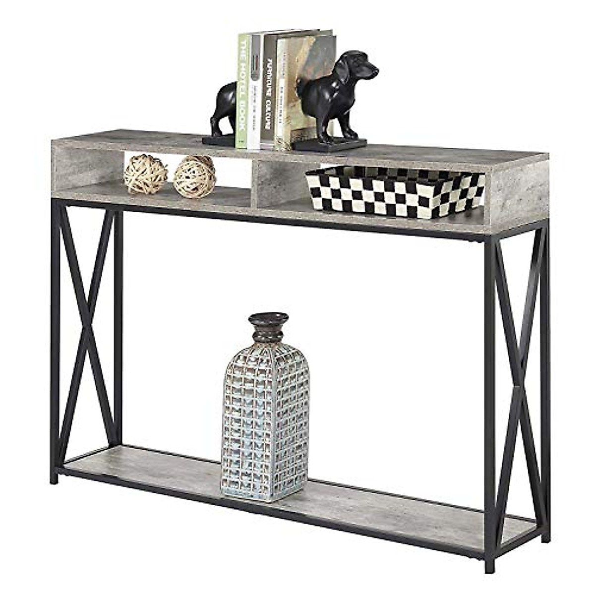 Convenience Concepts Tucson Deluxe 2 Tier Console Table, Faux Birch