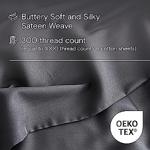 DOZ by SIJO 100% Organic Bamboo Sheet Set, Buttery Soft, Cooling for Hot Sleepers, Silky Breathable, Oeko-TEX, High GSM, 16" Deep Pockets - 3pc - 2 Pillowcases 1 Fitted Sheet (Storm, Queen)