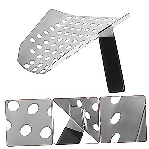 HEMOTON 3pcs French Fries Shovel Popcorn Machine Popcorn Metal Pooper Scooper Ice Scooper Perforated Metal Scoop Scooper for Snacks Ice Cube Shovel Kitchen Gadgets Kitchen Grain Scoop Food