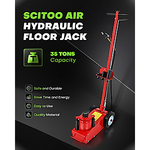SCITOO Heavy Duty 35 Ton Air/Hydraulic Floor Jack Farm Vehicles Trucks Power Lift Auto Repair Tool