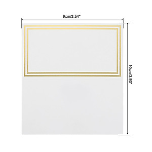 MECCANIXITY 20pcs Place Cards, Line Border Printable Place Name Cards for Table Setting Wedding Dinner Parties Events Reserved Seating, White Gold Double Line