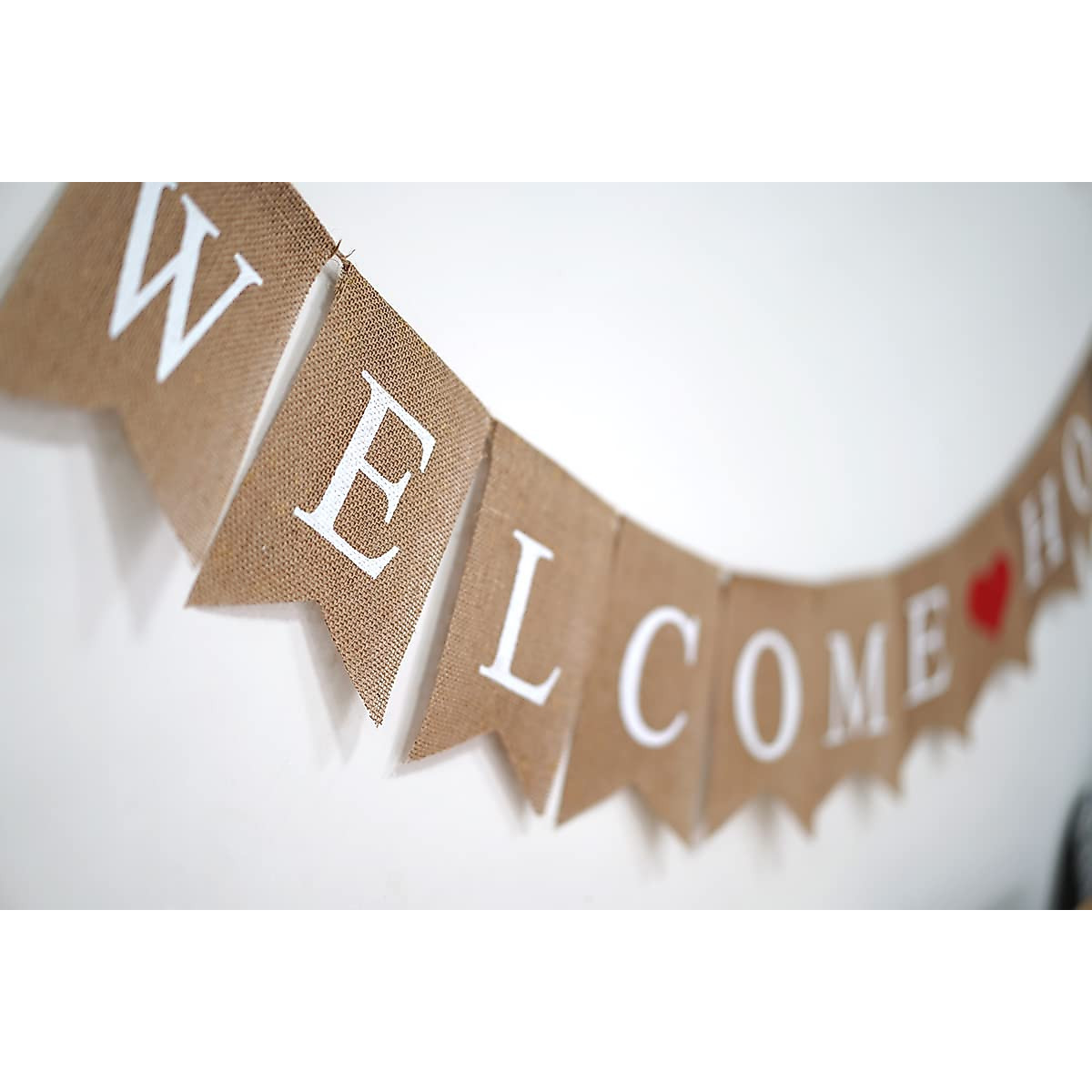 Burlap Welcome Home Banner, Rustic Welcome Home Party Decorations