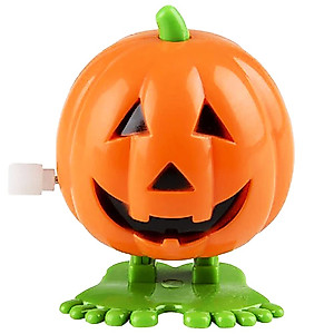 The Dreidel Company Halloween Pumpkin Wind-Up Toys, Birthday Party Favors, Novelty Toys for Boys and Girls, 2" Inches (3-Pack)