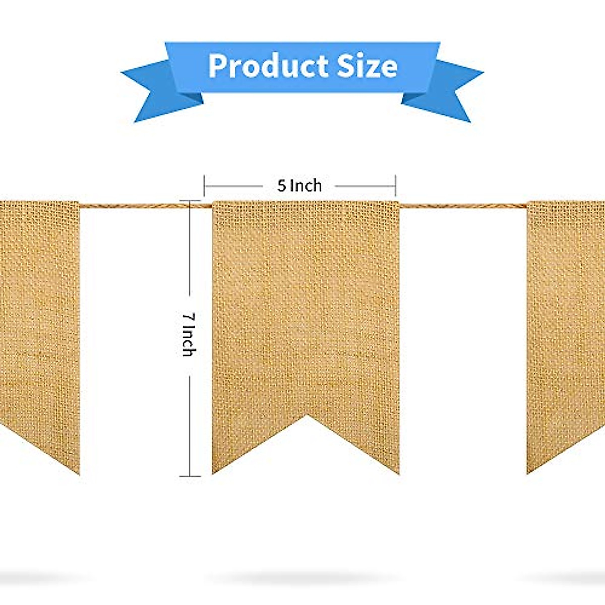 LEOBRO 48 Pcs Burlap Banner, 30 Ft Swallowtail Flag, DIY Decoration for Holidays, Wedding, Camping, Party, New Year Decorations, Merry Christmas Banner, Indoor Christmas Decoration