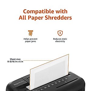 Amazon Basics Paper Shredder Sharpening & Lubricant Sheets - Pack of 12