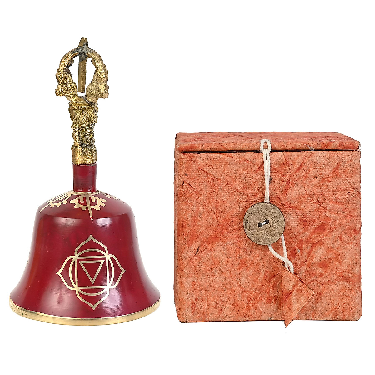 Blue Third Eye Chakra Tibetan Bell (Note E) - 5.5 Inches H x 3 Inches D - Chakra Meditation Harmony