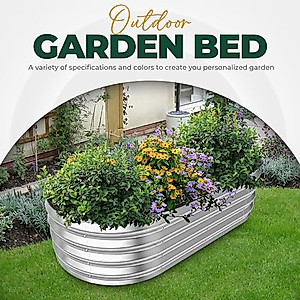 Utopia Home Galvanized Raised Garden Bed, 4ft x 2ft Lightweight Planter Boxes Outdoor with Easy Assembly, Large Garden Bed for Vegetables, Fruits, Flower