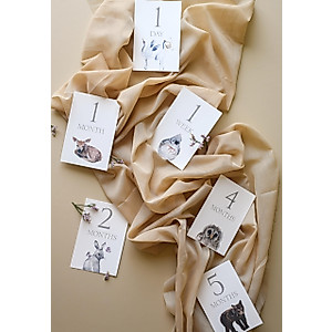 Weekend Paper Co.™ Baby Animals Milestone Cards, baby monthly marker for an expecting mother or new mother, baby gifts or shower registry.