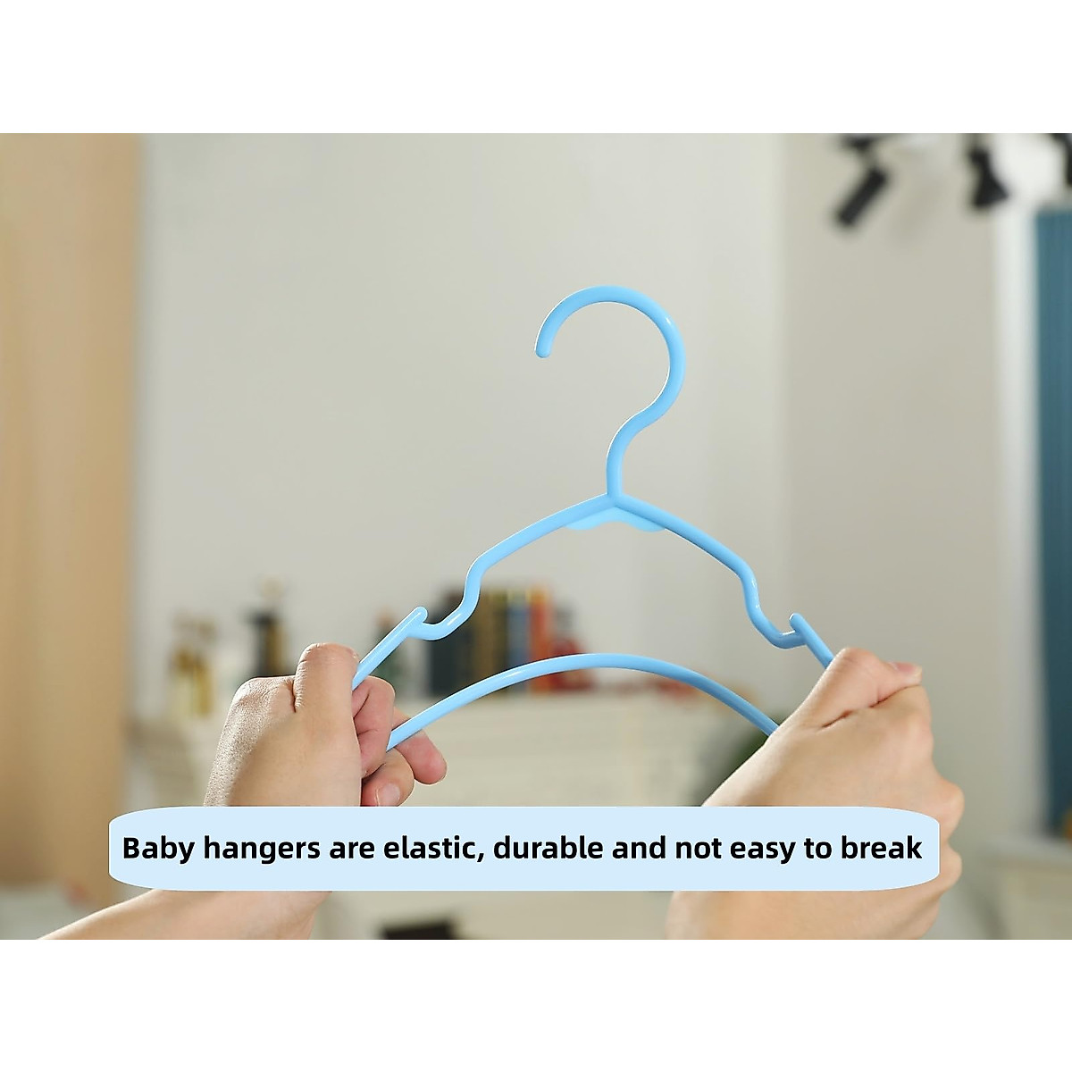 VIIBASE 20-Piece White Baby Nursery Closet Hangers, Non-Slip Laundry Infant Pant Hanger for Newborn Clothes Gift, Ultra-Thin Plastic Hanger for Girl Boy Toddler