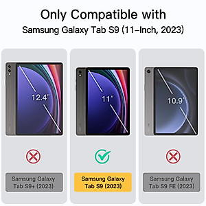 JETech Case for Samsung Galaxy Tab S9 11-Inch, Translucent Back Tri-Fold Stand Protective Tablet Cover, Support S Pen Charging, Auto Wake/Sleep (Black)