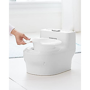 Skip Hop Potty Training Toilet with Easy Clean Coating & Baby Wipes Holder, White