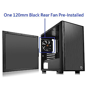 Thermaltake Versa H17 Black Micro ATX Mini Tower Gaming Computer Case 2.0 Edition with One 120mm Rear Fan Pre-Installed CA-1J1-00S1NN-A0