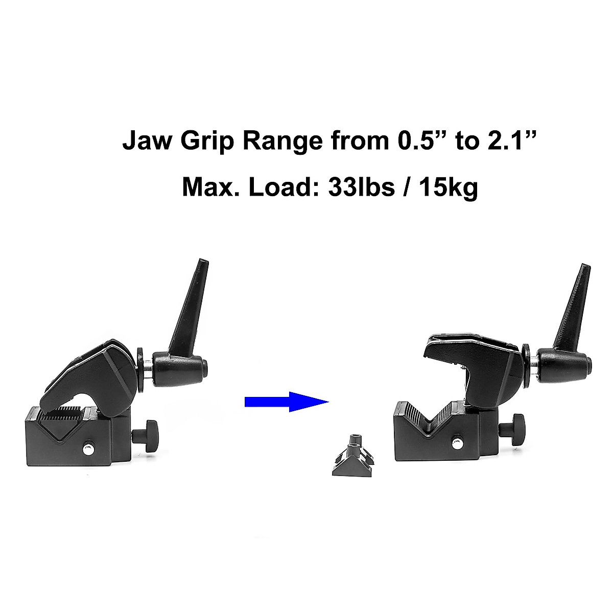 PHOCUS Multi-Function Super Clamp with Standard Stud for Photography Studio Video Camera Lighting