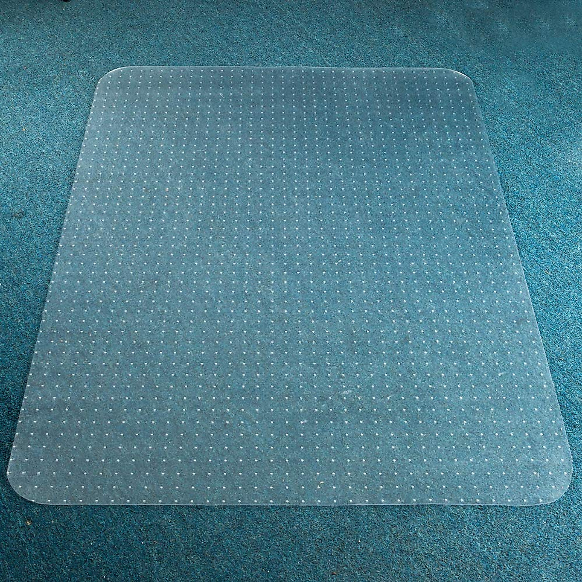 Kuyal Office Chair Mat for Carpeted Floors, Heavy Duty, Transparent Protects Floors Mats for Low and Medium Pile Carpets 36" X 48" Rectangle, Good for Desks, Office and Home, Clear (36" X 48" No Lip)