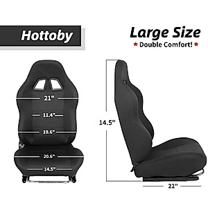 Hottoby Racing Seat with Adjustable Slide Adapt Racing Wheel Stand Fit for Logitech/Thrustmaster G25 G27 G29 G920 T80 T150 T300 T500 T300RS T500RS T-GT,No Racing Wheel,Shifter & Pedals