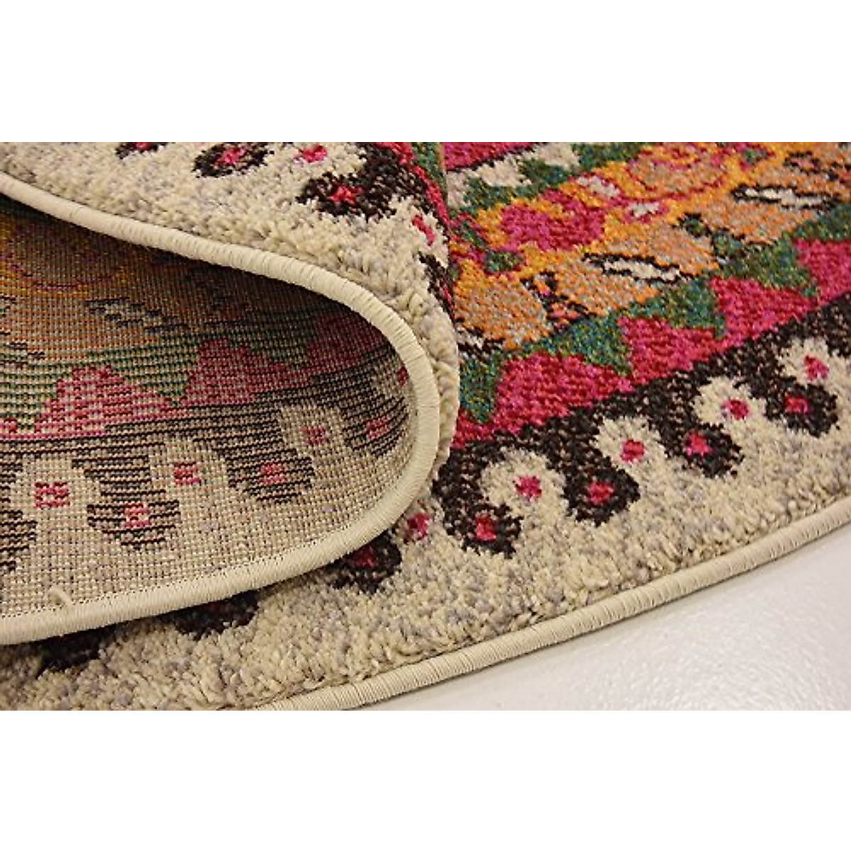 Unique Loom Sedona Collection Southwestern, Border, Over-Dyed, Animals, Tribal, Abstract Area Rug, 6 Feet, Pink/Beige