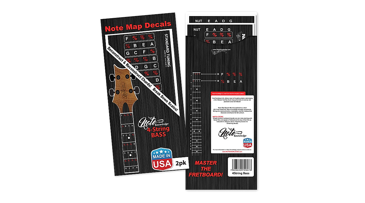 Learn Bass Guitar Notes with Fretboard Stickers