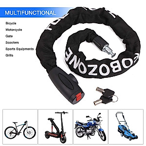 FUBOZONE Heavy Duty Bike Chain Locks, Bicycle Disc Locks, Scooter Motorcycle Cable Locks,Made of Solid Manganese Steel, It is Very Safe.（Size:38.64 in Length x 9 mm Dia/Weight：2.97 Ib）