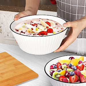 JDZTC Pho Bowl Large Deep Soup Cereal Serving Salad Bowls For Eating Snack Popcorn Ceramic Japanese Noodle Bowl