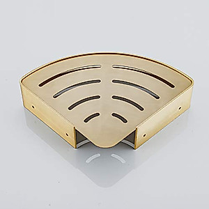 Brushed Gold Color 2 Packed Bathroom Shelves Shower Corner Caddy Organizer Shampoo Holder,Adhesive or Drilling