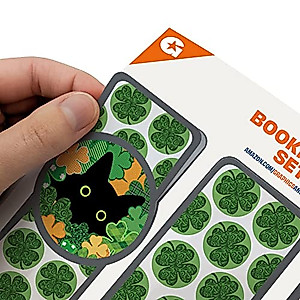 St. Patrick's Day Black Cat Shamrock Set of 3 Glossy Laminated Bookmarks