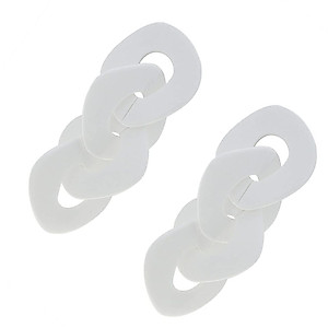 Wekicici Acrylic Drop Dangle Earrings Chunky Long Link Chain Dangle Earrings Punk Drop Statement Acrylic Earrings for Women(white)