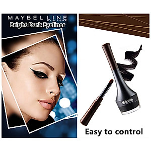 Go Ho Waterproof Gel Eyeliner Pot,Smudge proof &Long Lasting Black Eyeliner,High Pigment Smooth Cream Eyeliner Gel with Brush,Easy to Apply Eyebrow Gel Pot,1#Dark Black