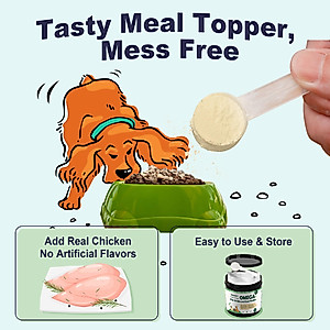 Omega 3 Fish Oil for Dogs, Dog Fish Oil Powder, Wild Caught Fish Oil, EPA&DHA, Krill Oil, Kelp, Dog Skin and Coat Supplement, Anti Itch & Shedding, Support Dry Skin, Joint Health, Dog Allergy Relief